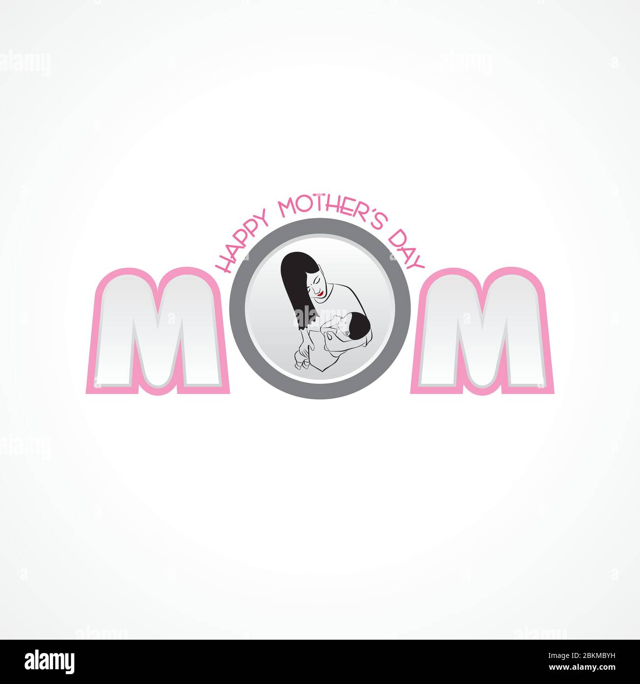 Illustration Of Happy Mother`s Day Greeting Banner Or Poster Best Mom